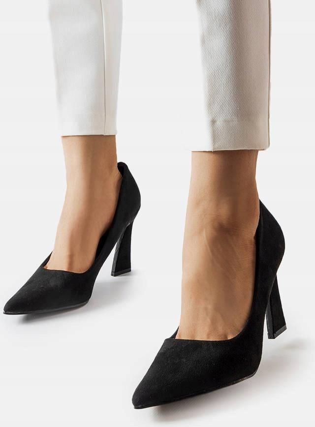 23343 Czarne czółenka na słupku Linda 6191 - Ceny i opinie - Ceneo.pl