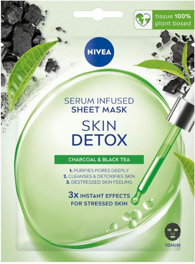 Maseczka Nivea Skin Detox Maska W Płachcie Z Serum Detoksykującym ...