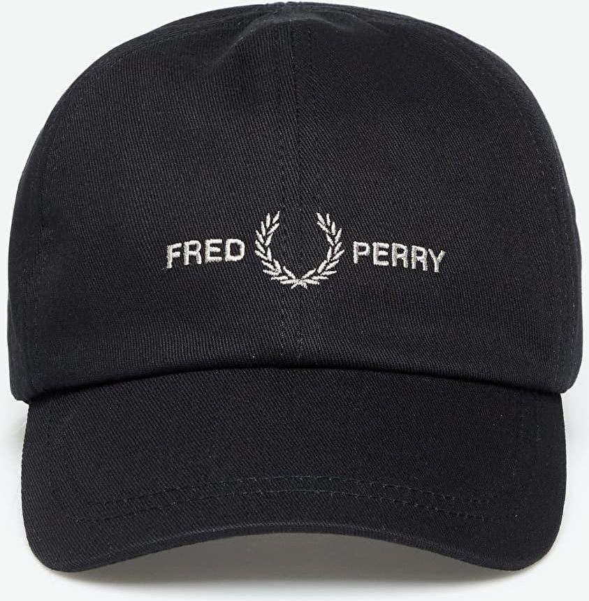 FRED PERRY Graphic Branded Twill Cap Black/ Warm Grey - Ceny i opinie ...
