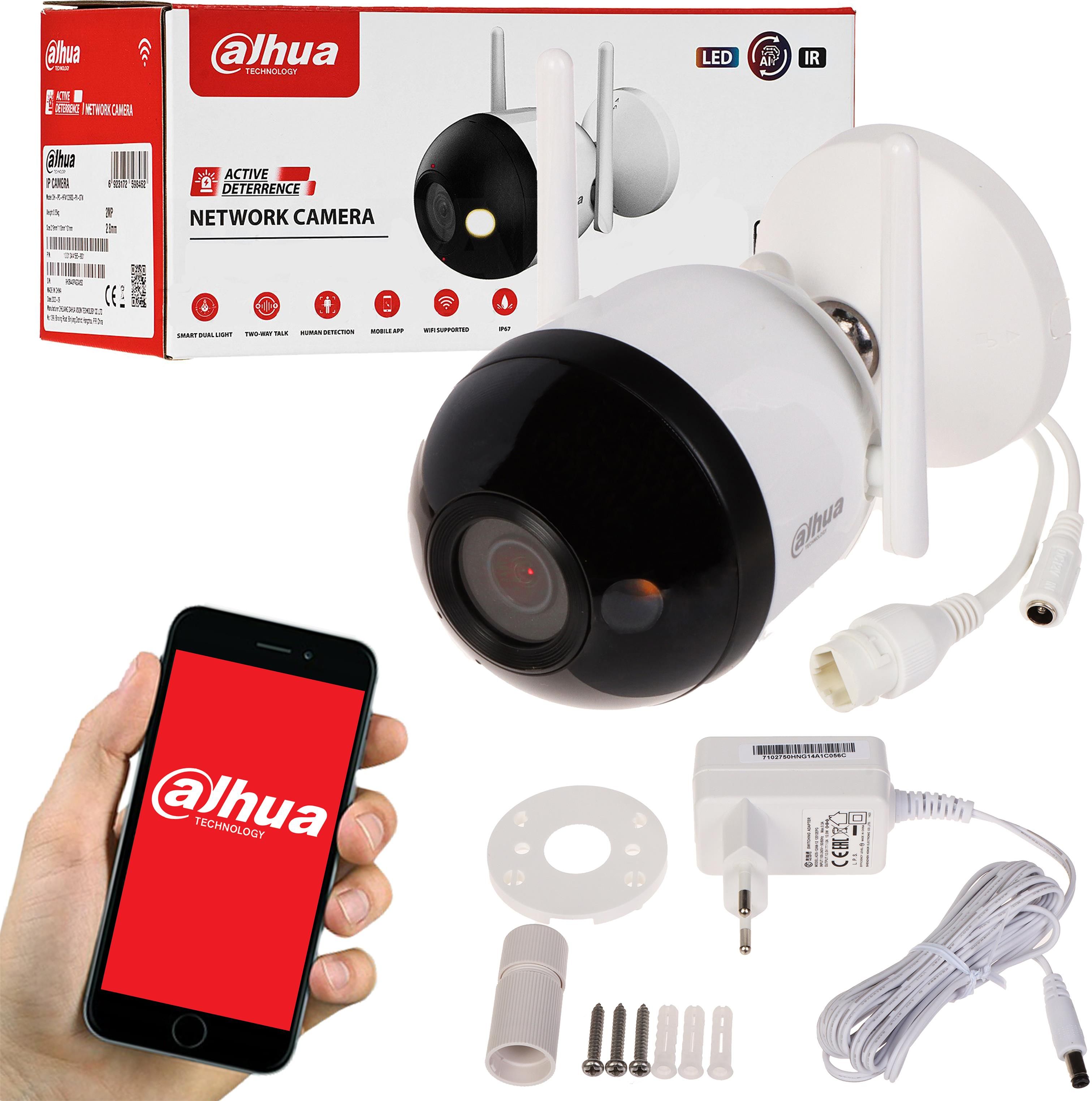 Kamera przemysłowa Dahua Kamera Ip Ipc-Hfw1239Dq-Pv-Stw Wi-Fi, Smart Dual Light Active ...