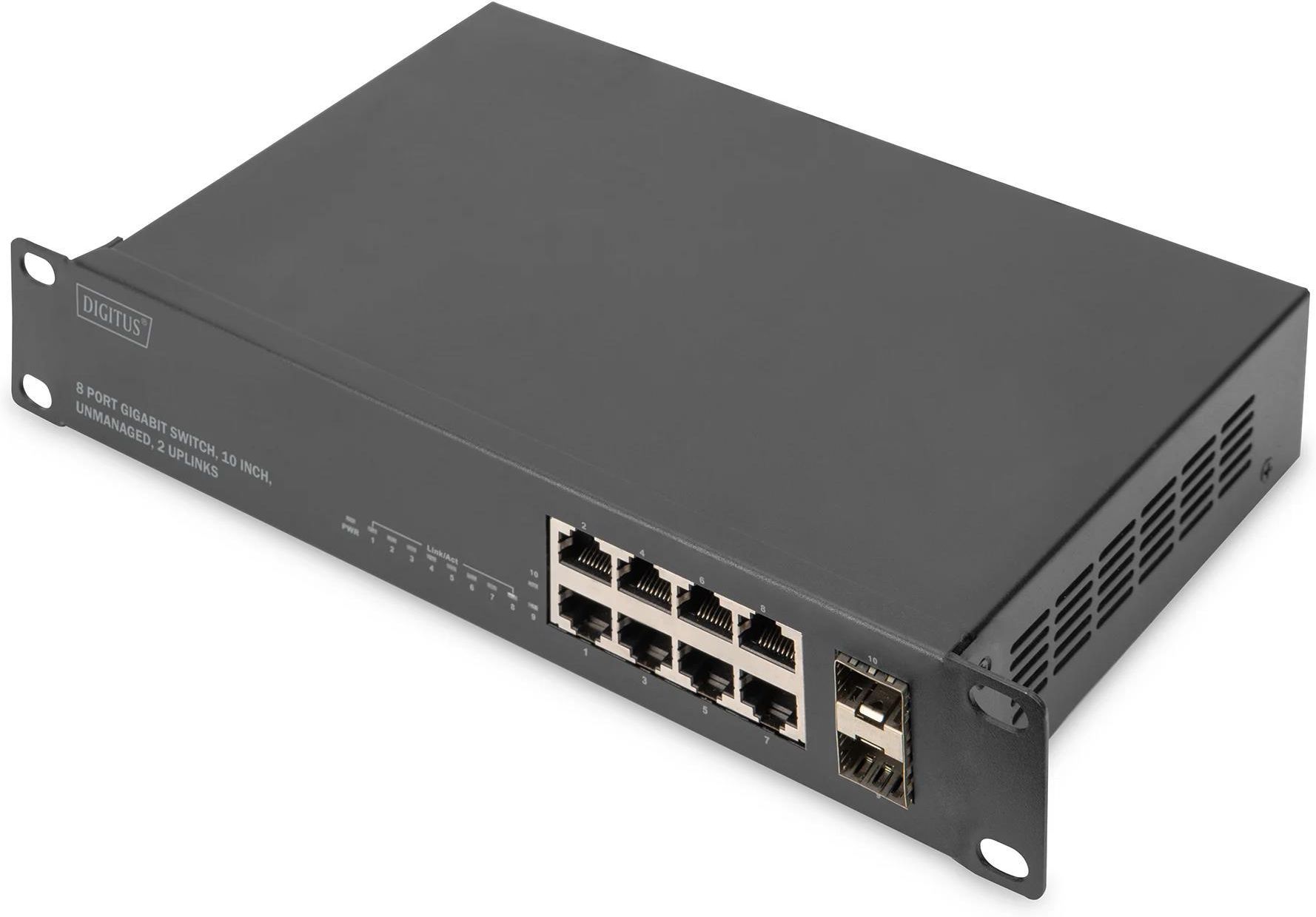 Digitus 10 Switch 8 Port GE + 2SFP 8 x 10/100/1000 + 2 SFP (DN80119 ...