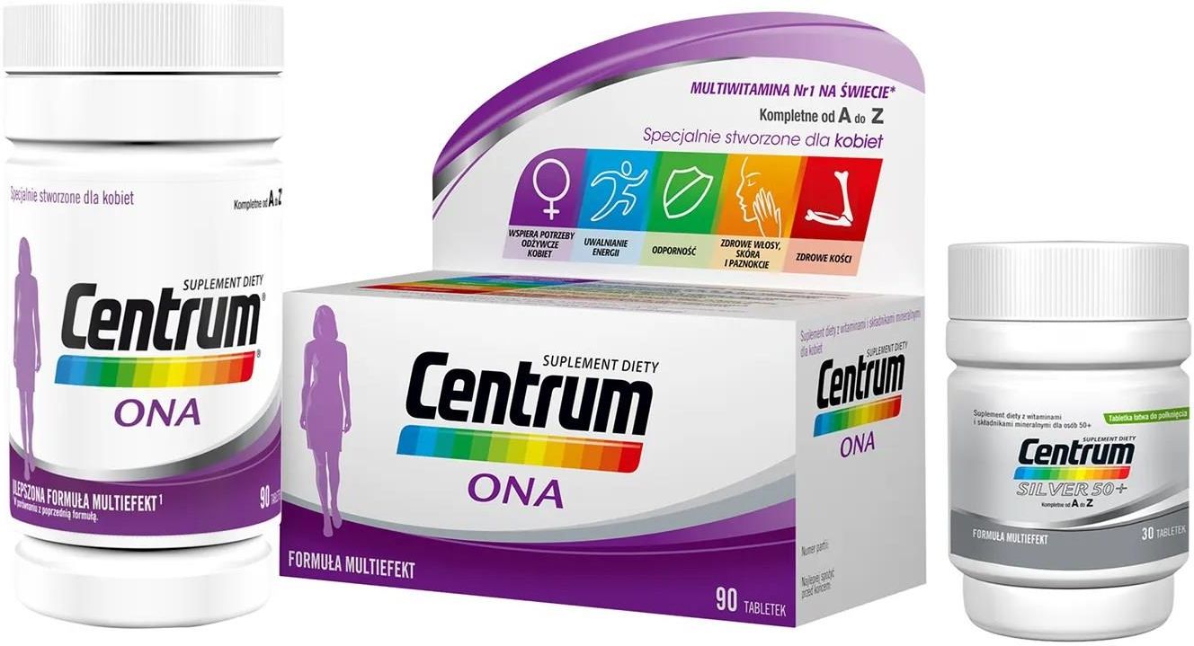 Centrum ONA 90 tabletek + Centrum Silver 50+ 30 tabletek - Opinie i ...