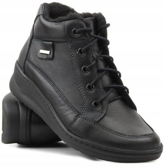 Botki Damskie Helios 553 Skóra Suwak Ciepłe Czarne - Ceny i opinie - Ceneo.pl