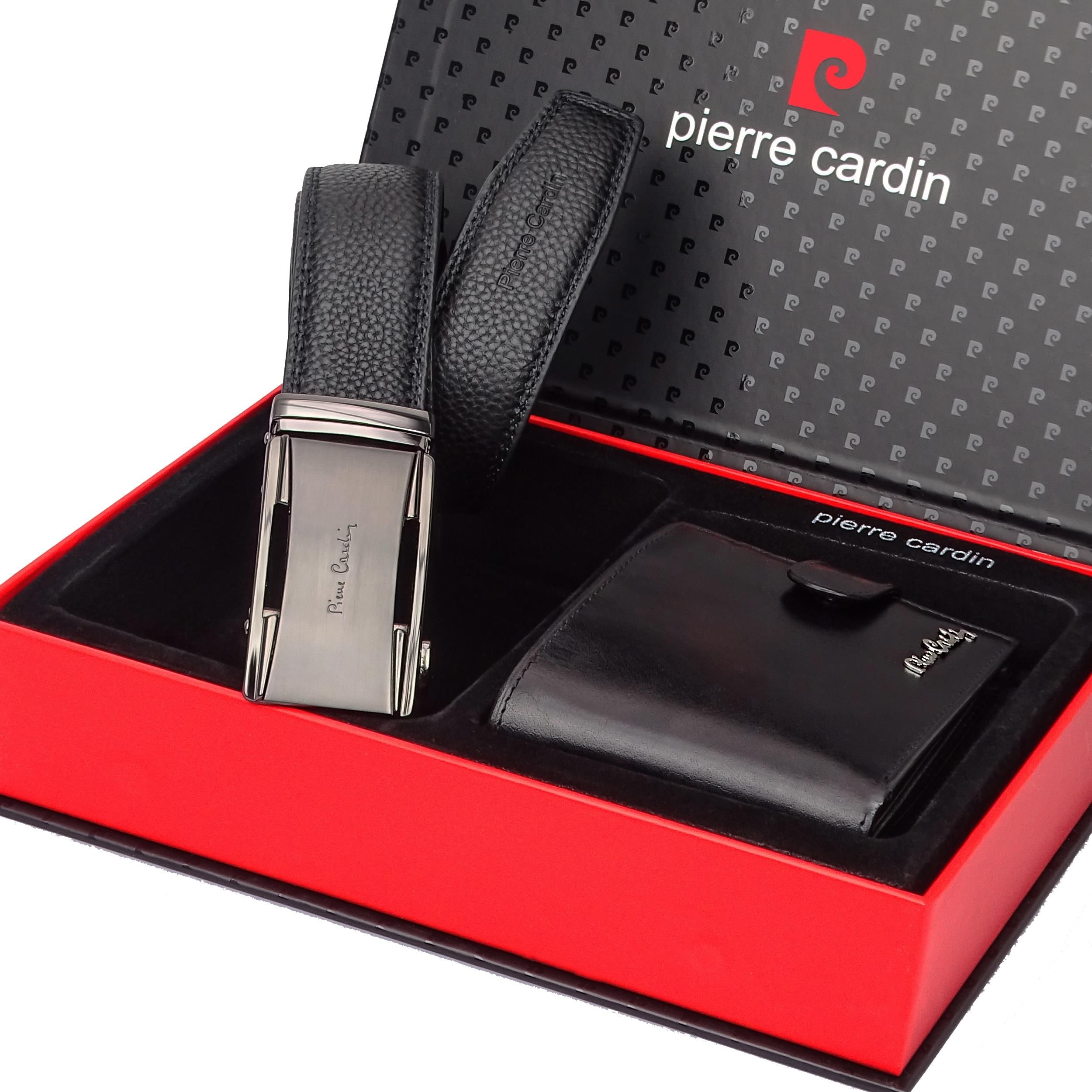 Młodzieżowy Pasek długi i Portfel Pojemny Skóra Naturalna Box Pierre ...