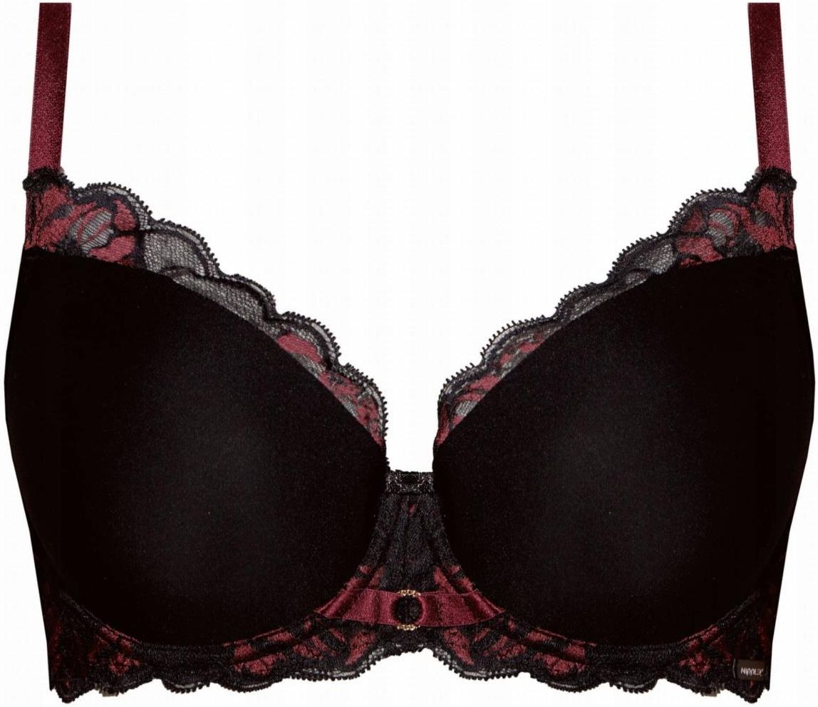 Nipplex Biustonosz Xiana Push Up Czarno-Bordowy - Ceny i opinie - Ceneo.pl