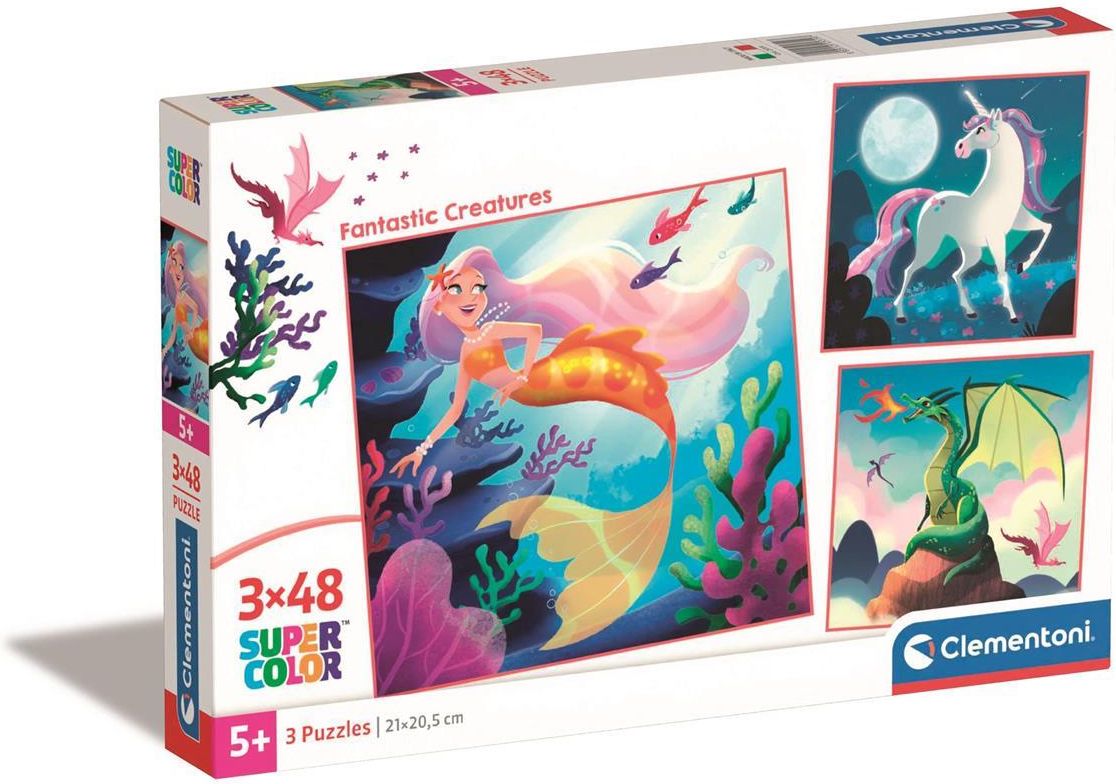 Clementoni Puzzle Super Kolor Fantastic Creatures 3W1 - Ceny i opinie ...