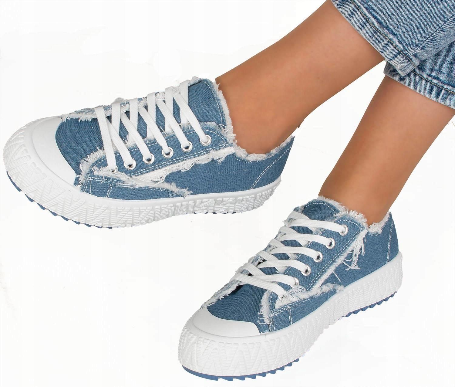 7479 Niebieskie Trampki Platforma Tenisówki 39 - Ceny i opinie - Ceneo.pl