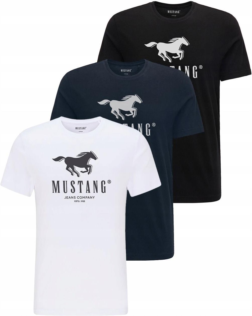 Mustang Alex C Trzypak 3PAK 3PACK Męskich Koszulek T-shirt 4XL - Ceny i ...