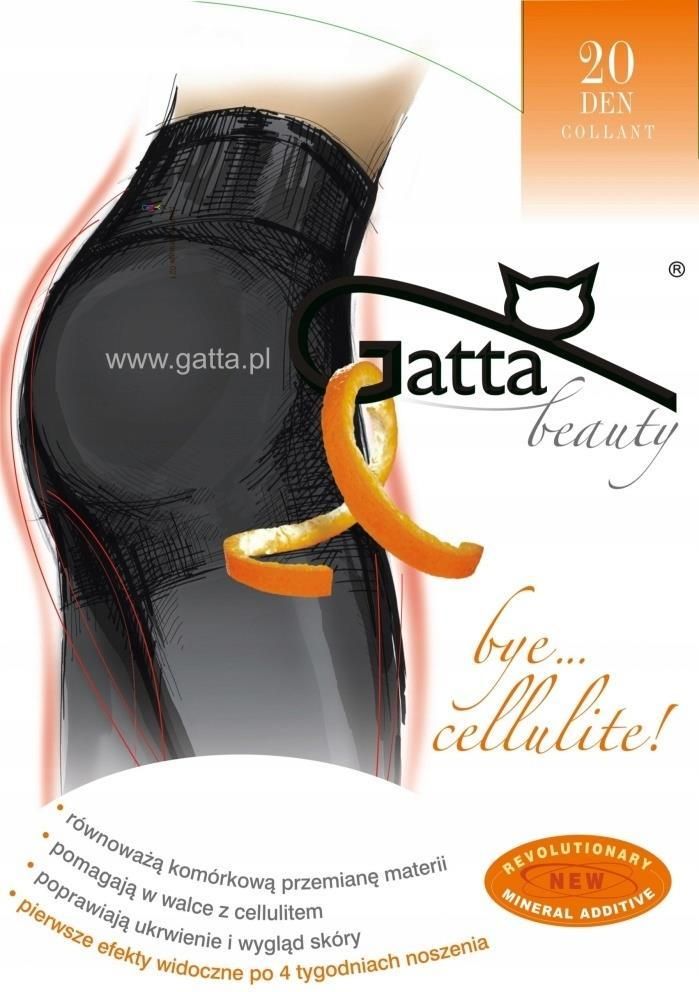 Rajstopy gładkie Gatta Bye Cellulite 20den beżowy Golden rozmiar 2 ...