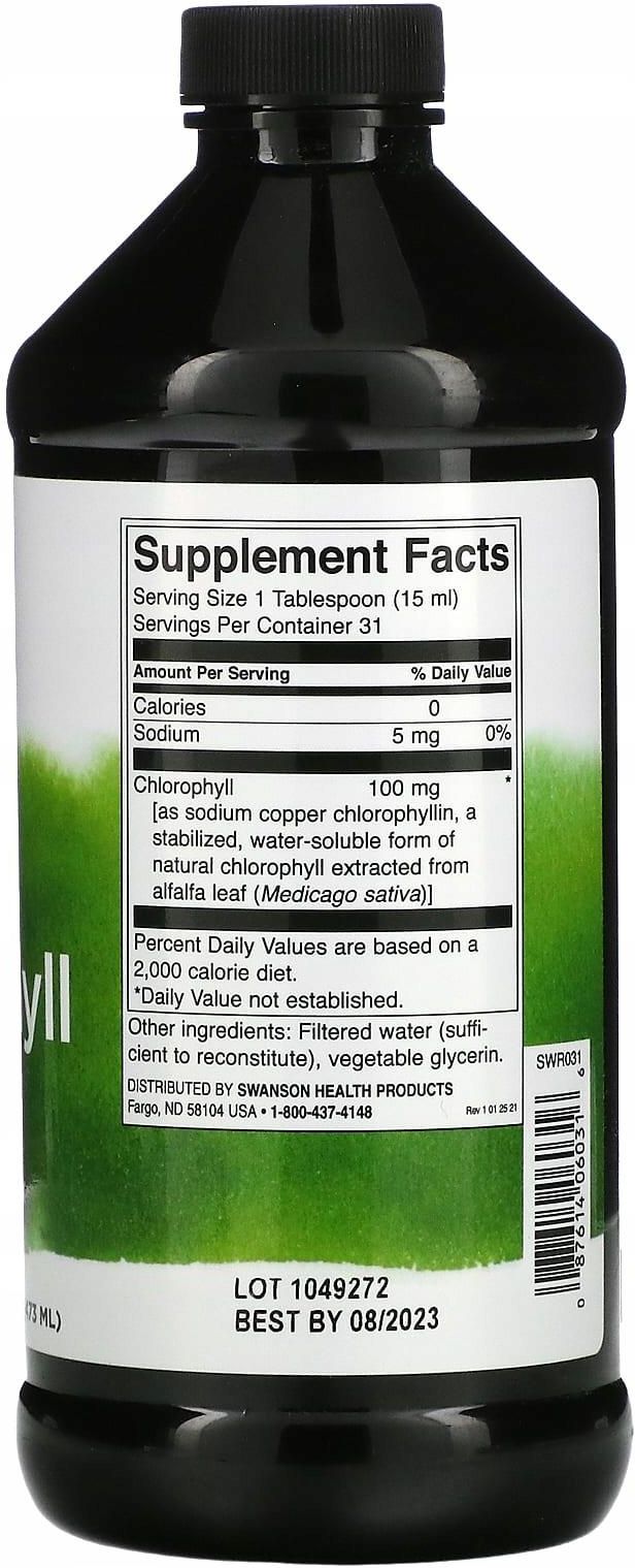 Swanson Chlorofil W Płynie 100 Mg 16 Fl Oz - Opinie i ceny na Ceneo.pl