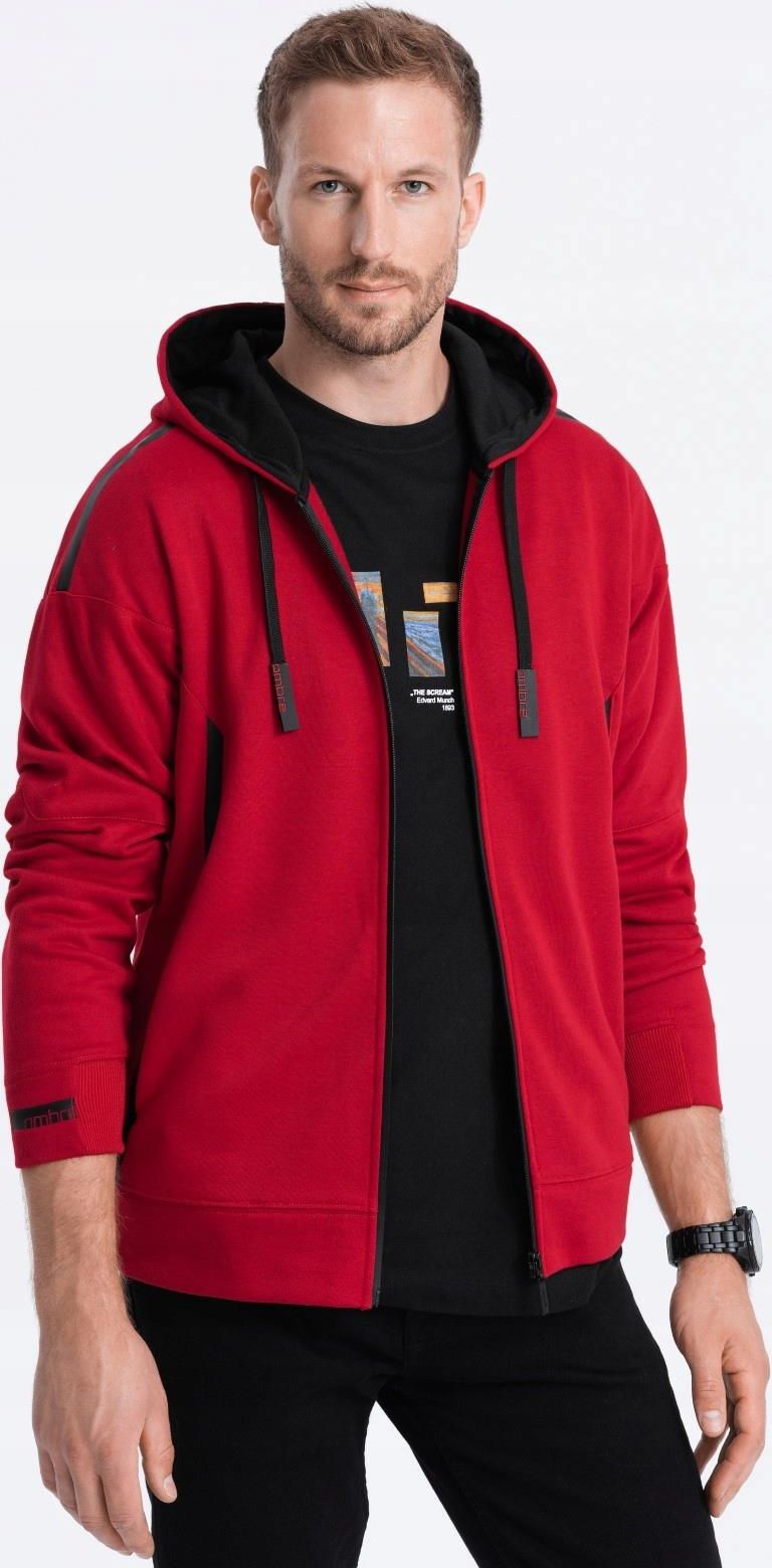 Bluza męska rozpinana z kapturem czerwona V4 OM-SSZP-22FW-006 S - Ceny i opinie - Ceneo.pl