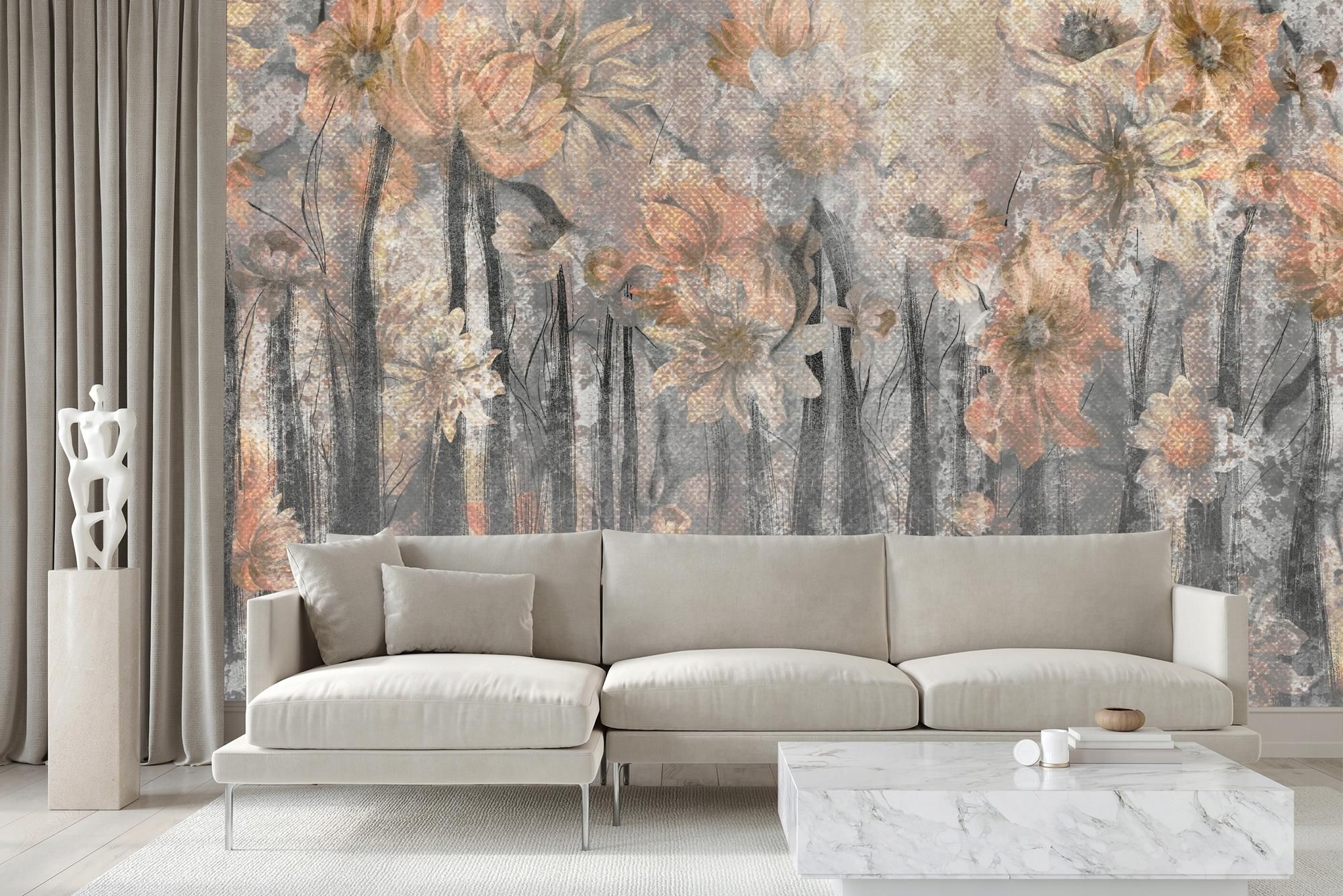 Muralo Fototapeta Kwiaty Beton Mural Styl Vintage Abstrakcja 400X280 - Opinie i ceny na Ceneo.pl