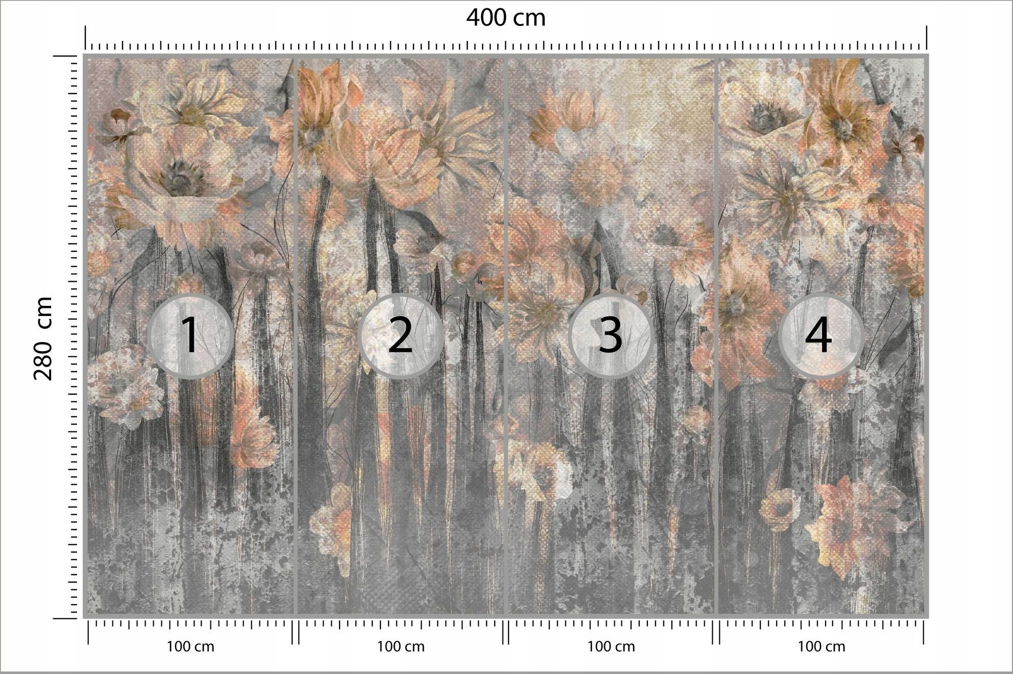 Muralo Fototapeta Kwiaty Beton Mural Styl Vintage Abstrakcja 400X280 - Opinie i ceny na Ceneo.pl