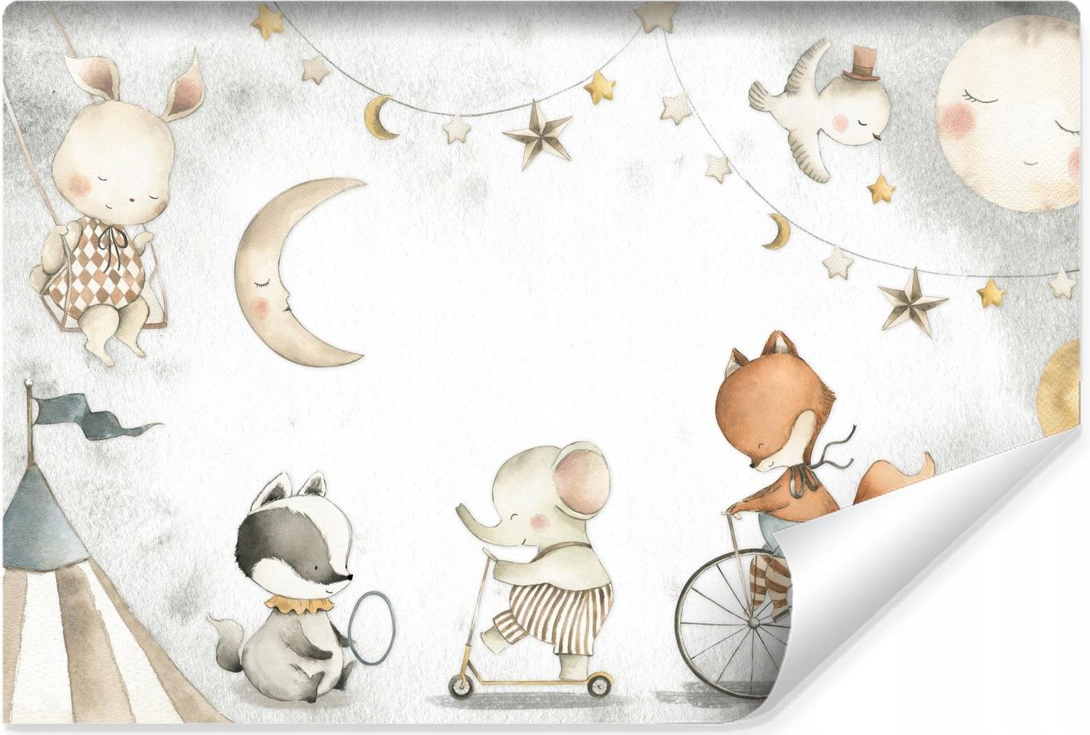 Muralo Fototapeta Dla Dzieci Zwierzątka Akwarele Cyrk Styl Boho Gwiazdy 400X280 - Opinie i ceny ...