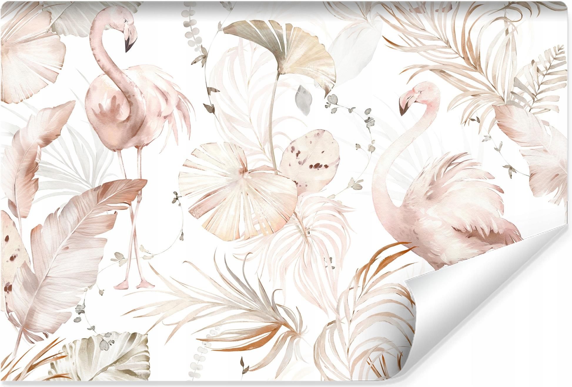 Muralo Fototapeta Ścienna Pastelowe Flamingi Tropikalne Liście Natura 300X210 - Opinie i ceny na ...