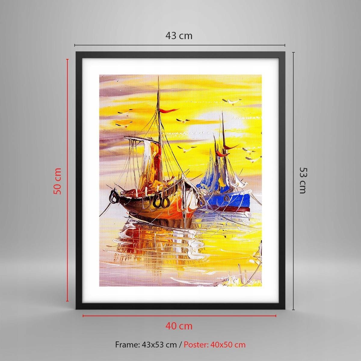 Arttor Obraz Plakat na ścianę w ramie czarnej 40x50 Łódź Rybacka ...