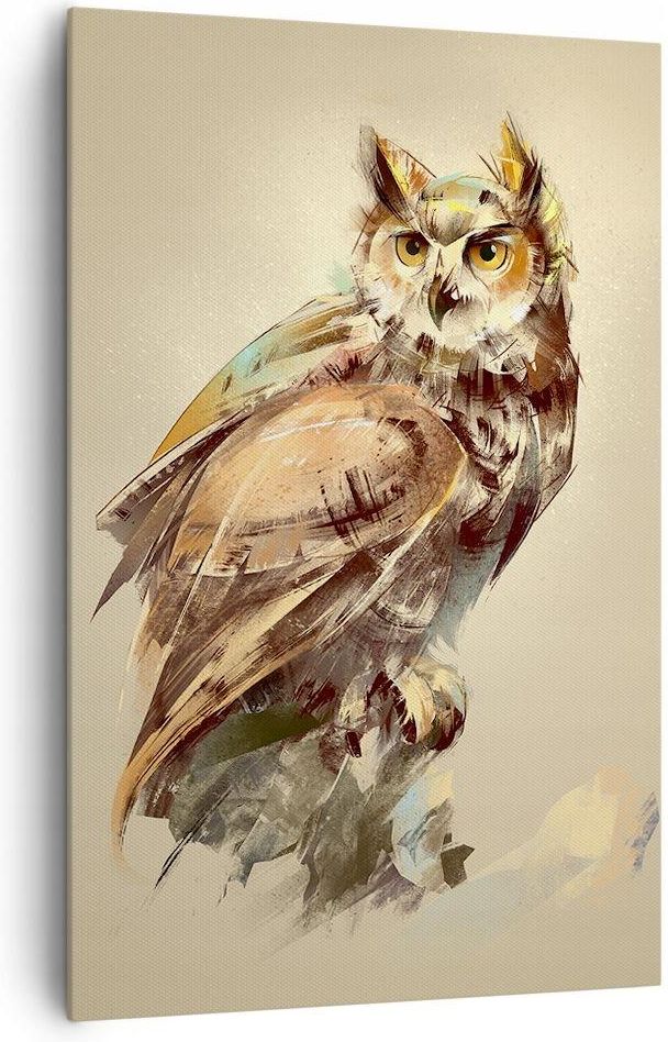 Arttor Duży obraz do Salonu XXL 80x120 Sowa Nowoczesny fotoobraz na ...
