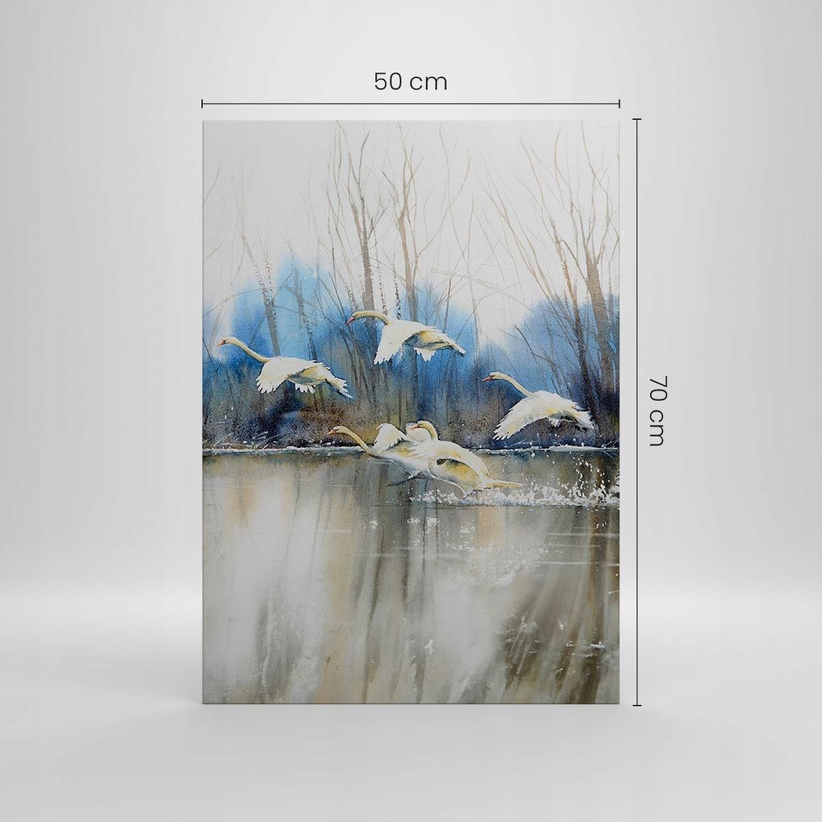 Arttor Obraz na płótnie do Salonu Sypialni 50x70 Łabędzie Obrazy na ...