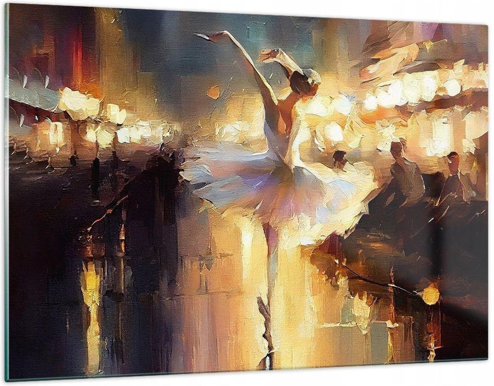 Arttor Duży szklany obraz do Salonu 120x80 Baletnica Nowoczesny ...
