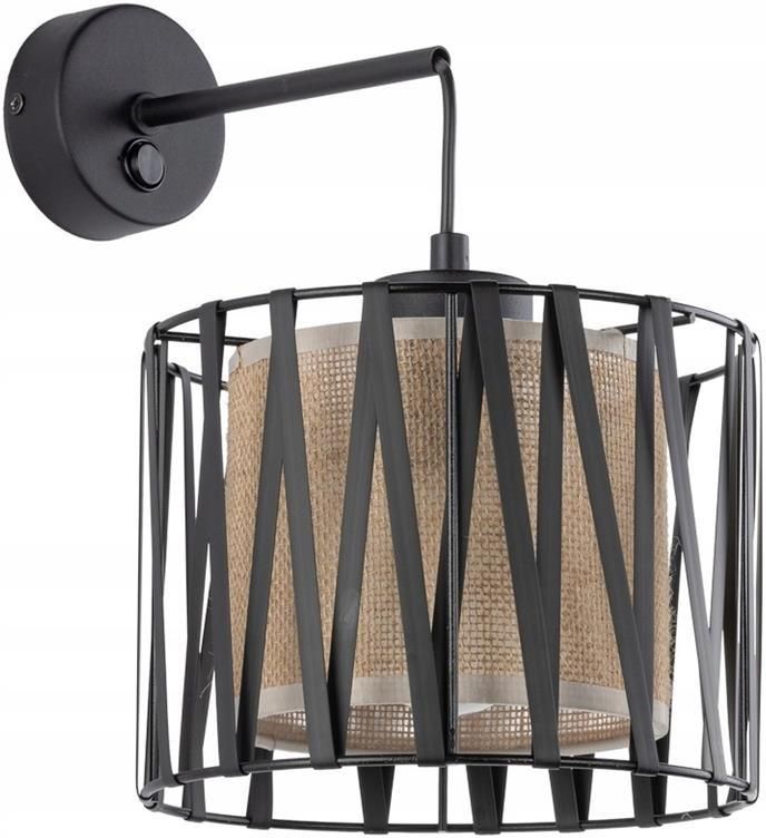 Lampa Tk Lighting - Kinkiet Harmony Nature E27 Czarny/Juta (5950 ...