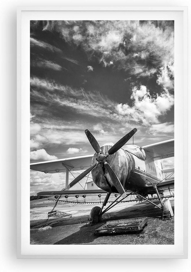 Arttor Obraz Plakat w białej ramie do Salonu 61x91 Samolot Foto Plakaty na ścianę ...
