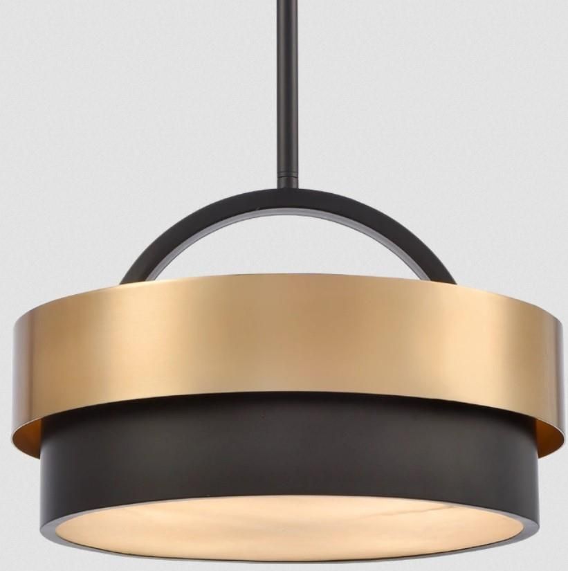 Cosmolight - Lampa Wisząca Coburg 2 40Cm 4Xe14 Mosiądz/Czarny/Alabaster ...