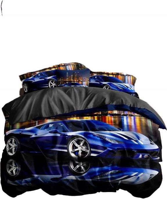 Pościel 3D Auto Niebieskie/Szara 160X200 3 Części - Opinie i atrakcyjne ...
