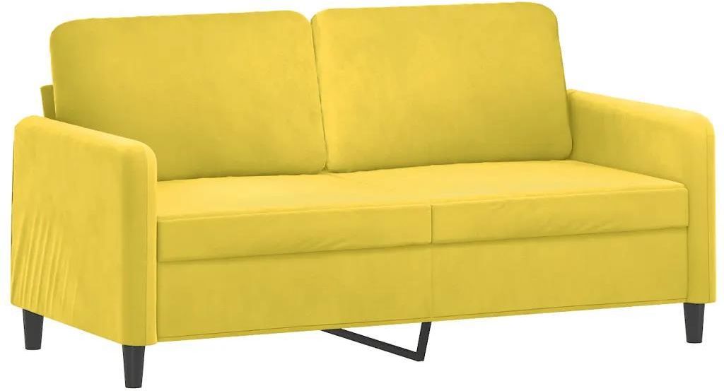 Vidaxl Sofa 2-Osobowa Żółta 140 Cm Tapicerowana Aksamitem 359448 ...