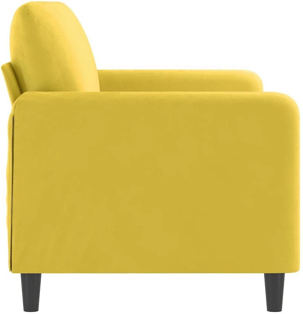 Vidaxl Sofa 2-Osobowa Żółta 140 Cm Tapicerowana Aksamitem 359448 ...