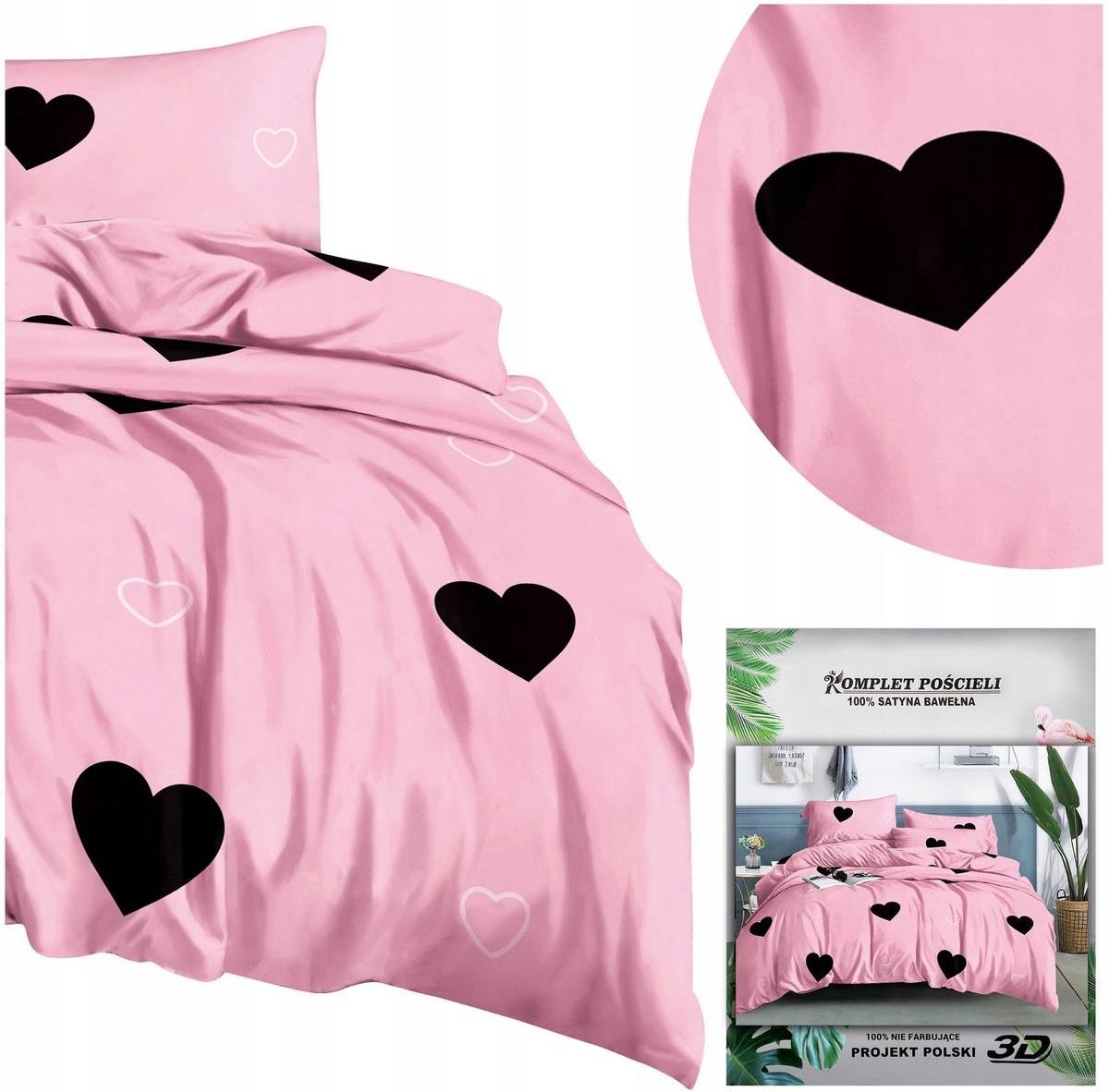 Łóżkoholicy Pościel Maria Poszewka 70X80 Komplet 140X200 2Cz Satynowa ...