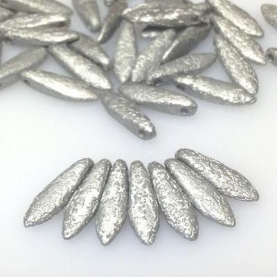 Dagger Beads 5 16Mm Alabaster Metallic Silver Etched 10szt. KD0055 ...