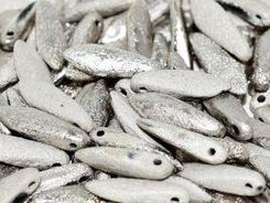 2 Hole Daggers Beads 5X16Mm Jet Etched Argentic Full 10szt. KD0110 ...