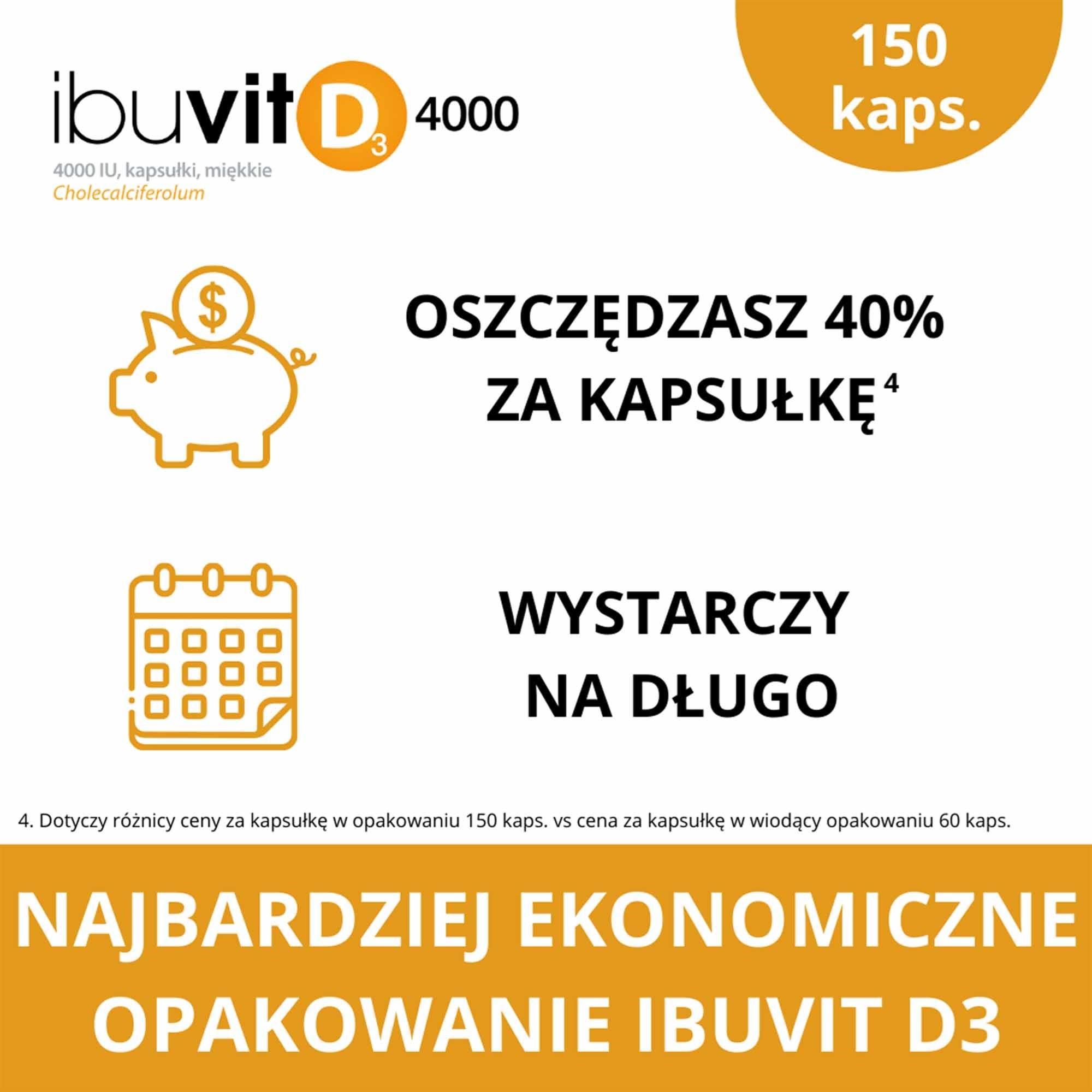 Ibuvit D3 4000 IU 150 kaps. - Opinie i ceny na Ceneo.pl