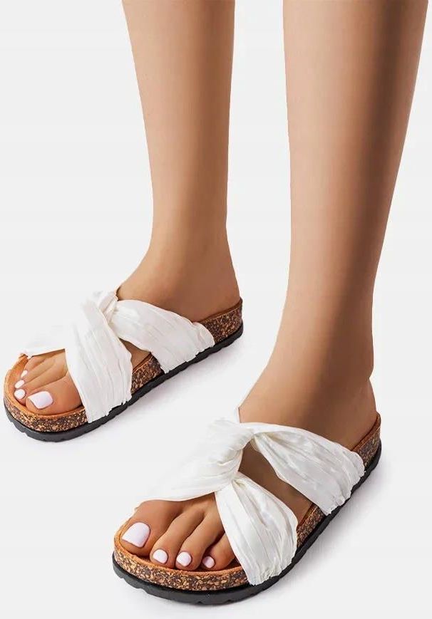 Białe klapki korkowa podeszwa 2H16-P3606-06 21113 rozmiar 40 - Ceny i ...