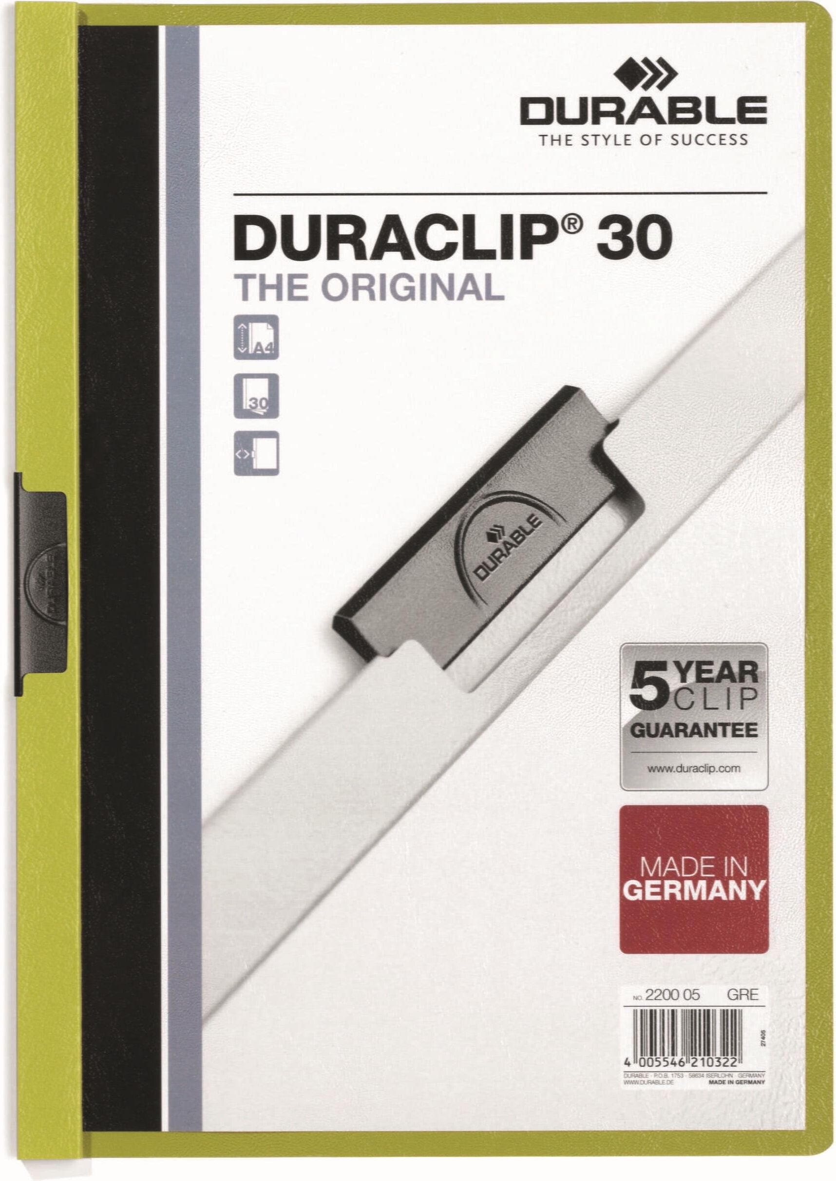 Durable Duraclip Original 30 Skoroszyt Zaciskowy A4 Zielony - Ceny i ...