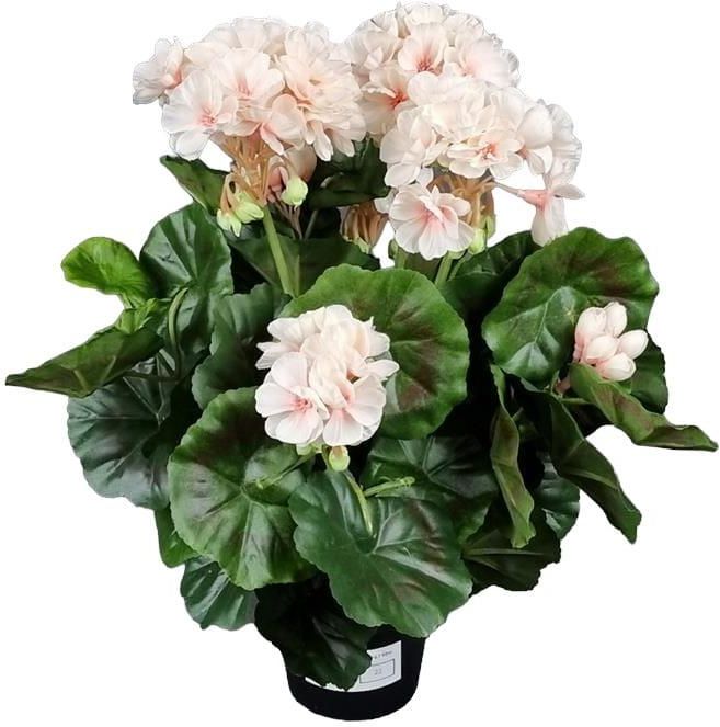 PELARGONIA SZTUCZNA W DONICZCE (613.22) KREM RÓŻ sztuczne kwiaty na ...