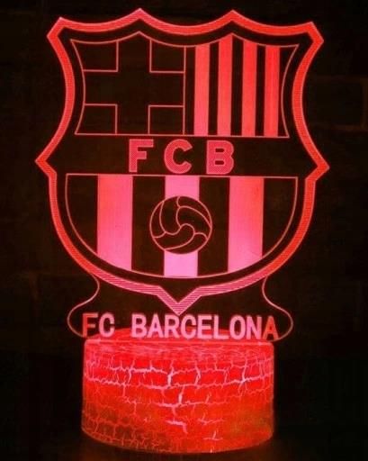 Lampka Nocna Dla Dzieci Fc Barcelona Herb Led 3D Fana Barcelony ...