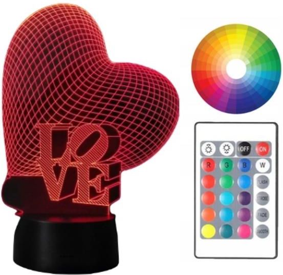 Lampa 3D Led Usb Serce I Love You Lampka Nocna Walentynki - Opinie i ...