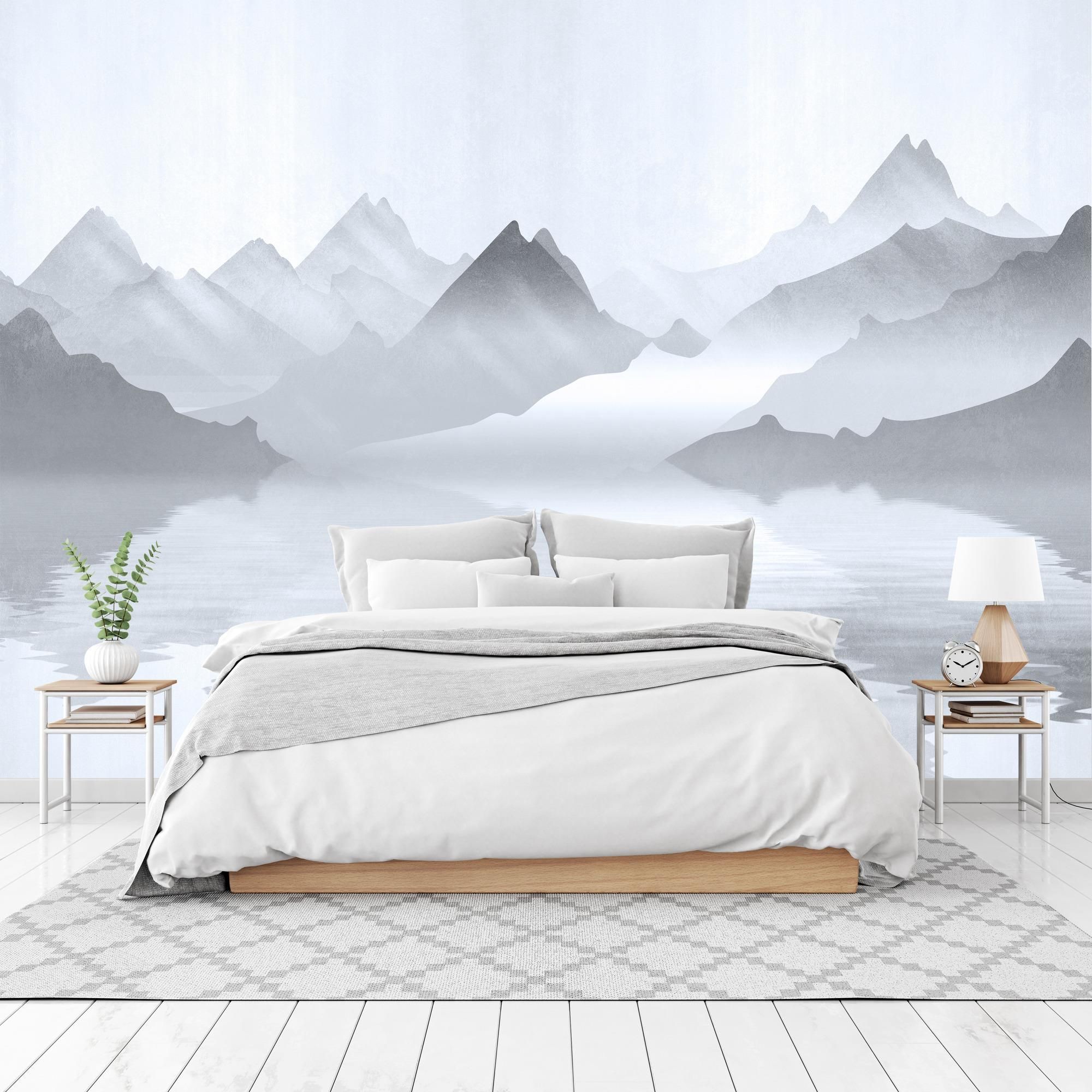 Muralo Fototapeta Do Sypialni Krajobraz Góry We Mgle Jezioro Abstrakcja 368X254 - Opinie i ceny ...