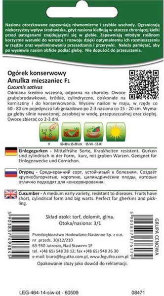 Legutko Nasiona Otoczaki Ogórek Anulka F1 50szt. - Ceny i opinie - Ceneo.pl