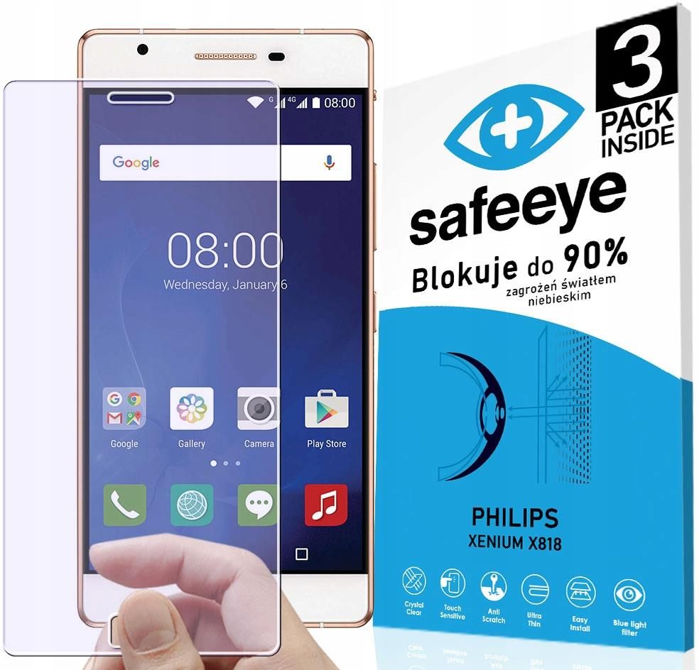 3X Anti Blue Szkło Do Philips Xenium X818 - Opinie i ceny na Ceneo.pl
