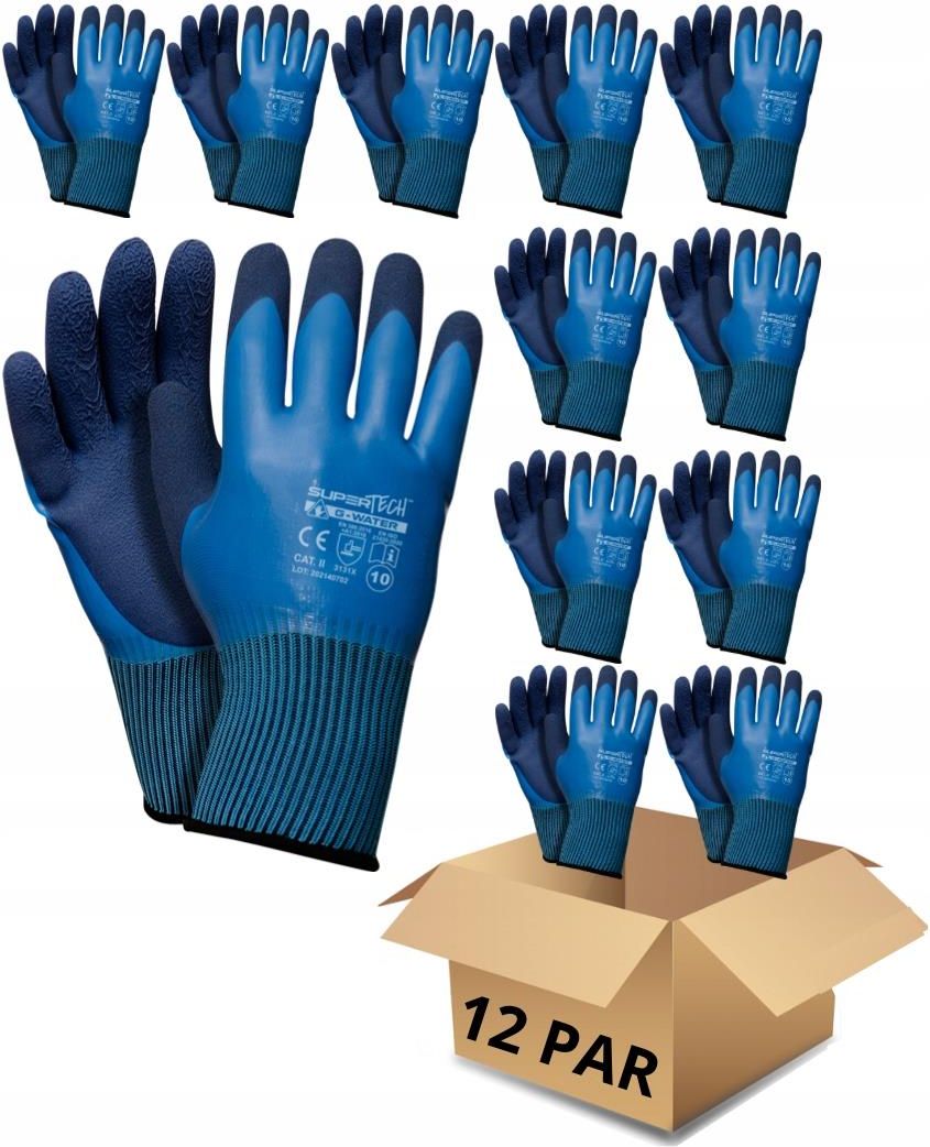 Keilor 12X Rękawice Rękawiczki Robocze Gumowe Wodoodporne Bhp Mocne ...