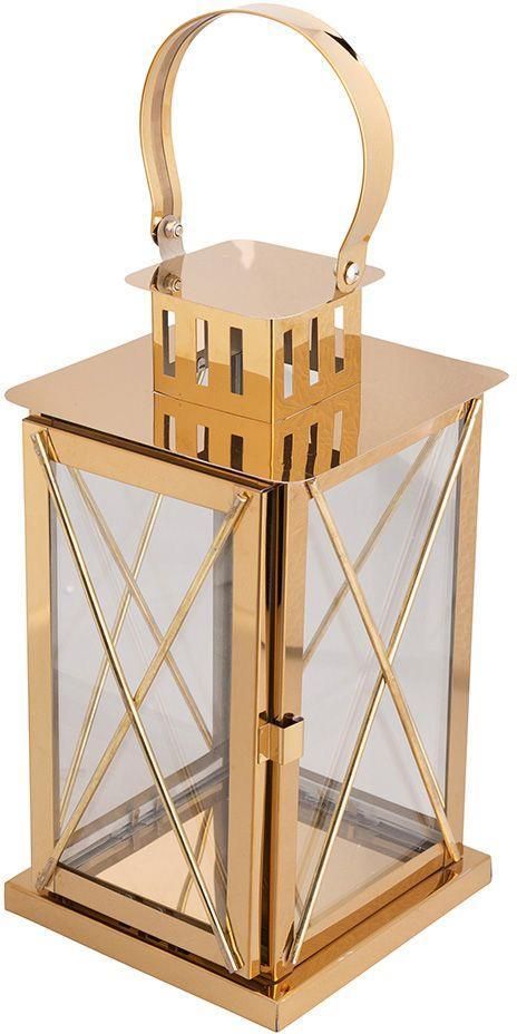 Altom Design Lampion Dekoracyjny Metalowy Vintage Lantern Gold 55 Cm ...