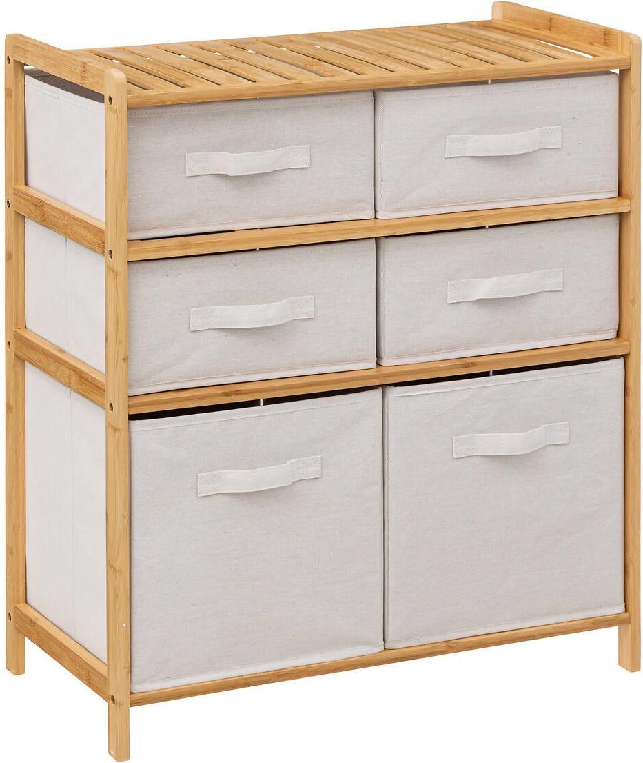 5Five Simply Smart Półka Bambusowa Tidy Z 6 Materiałowymi Koszami Wys ...