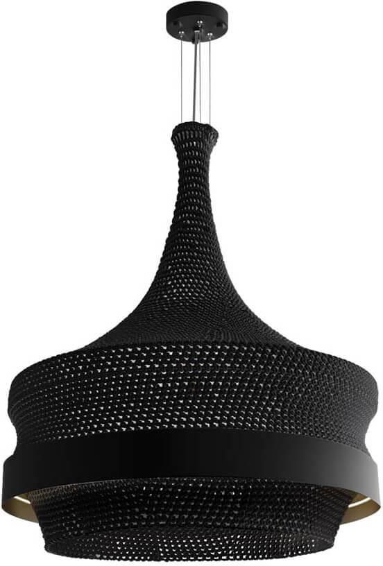 Amplex Bawełniana Lampa Wisząca Dota Led 32W 3000K Nad Stół Czarny ...