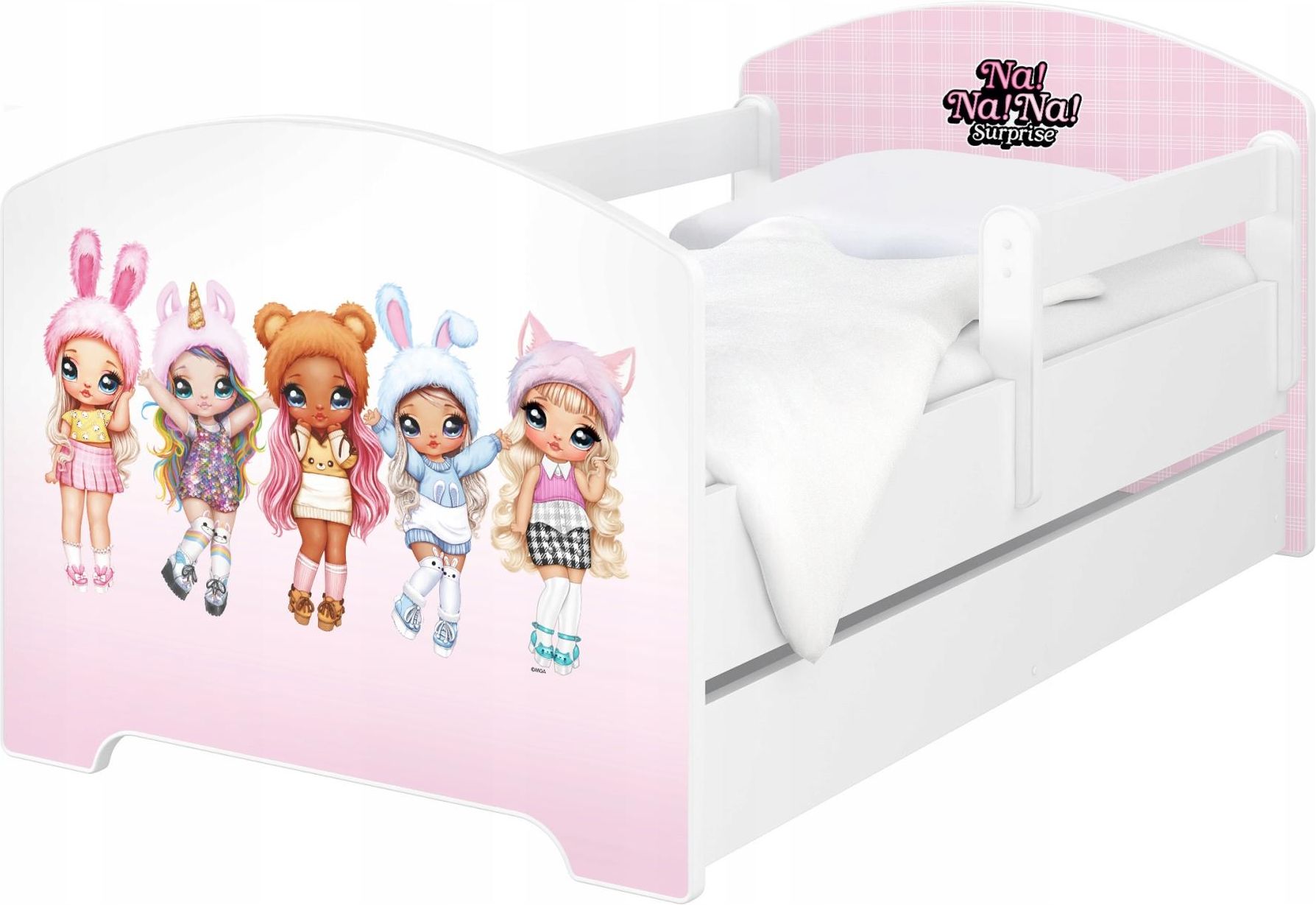 Baby Boo Łóżko Biało/Różówe Dziecięce Oskar 160X80 Materac Szuflada Nanana Surprise - Opinie i ...
