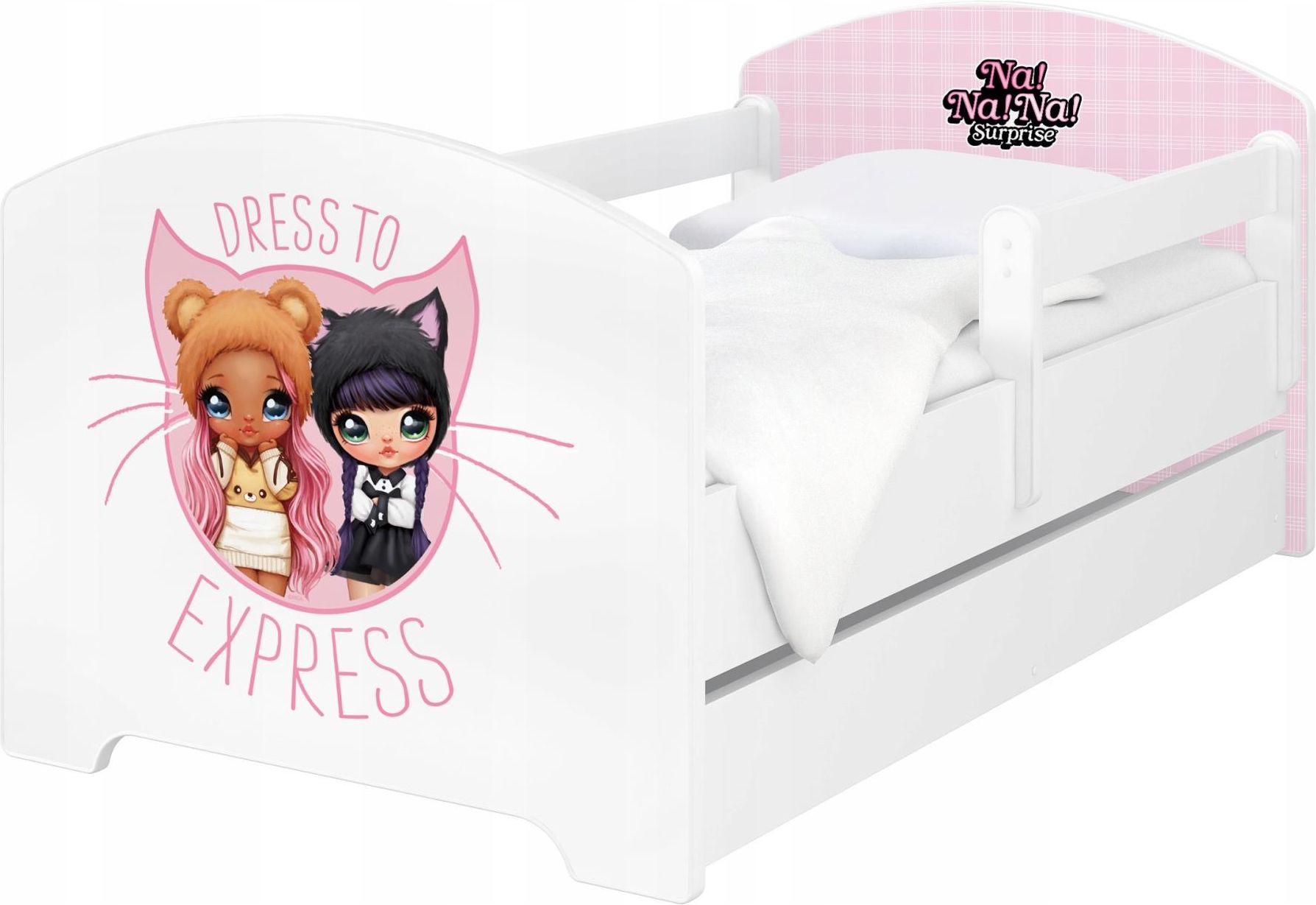 Baby Boo Łóżko Biało/Różowe Dziecięce Oskar 180X80 Materac Szuflada Nanana Surprise - Ceny i ...