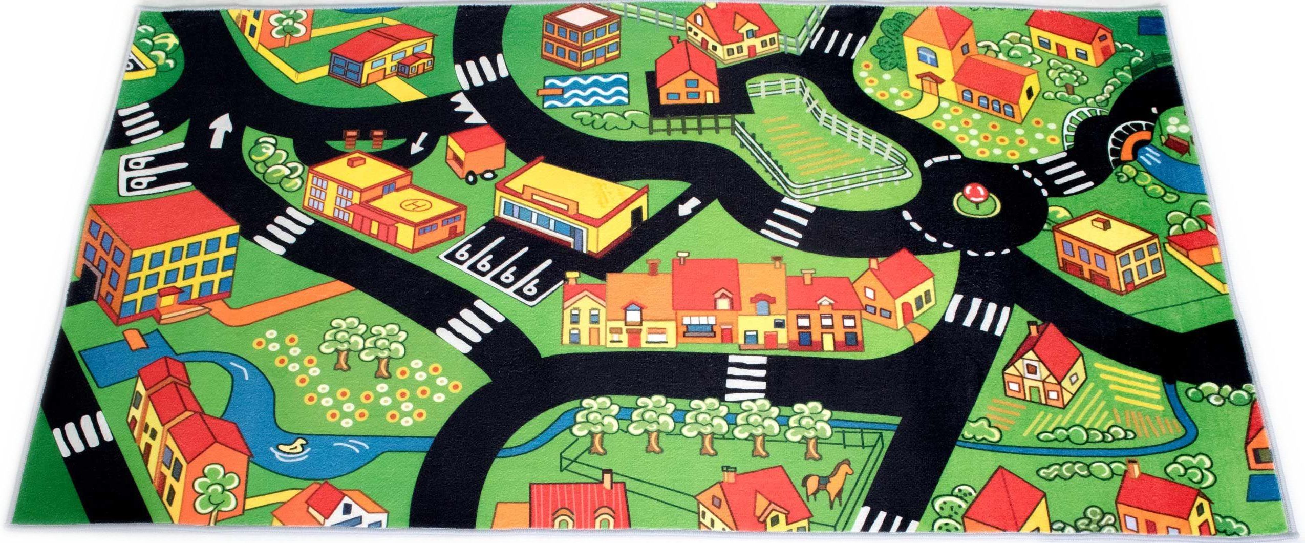Kupdywan Dywan Dziecięcy Droga Miasto Ulice Trasy Miękki Pluszowy 2x3 M ...