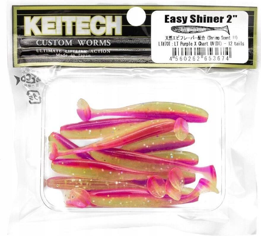 Keitech Guma Easy Shiner 2'' 5Cm 1G Lt 70T Lt Purple X Chart Uv Di 12Szt 2ESLT70T - Ceny i ...