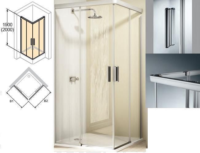Kabina prysznicowa Huppe DESING ELEGANCE narożna 1000x1000x1900 8E2903 ...